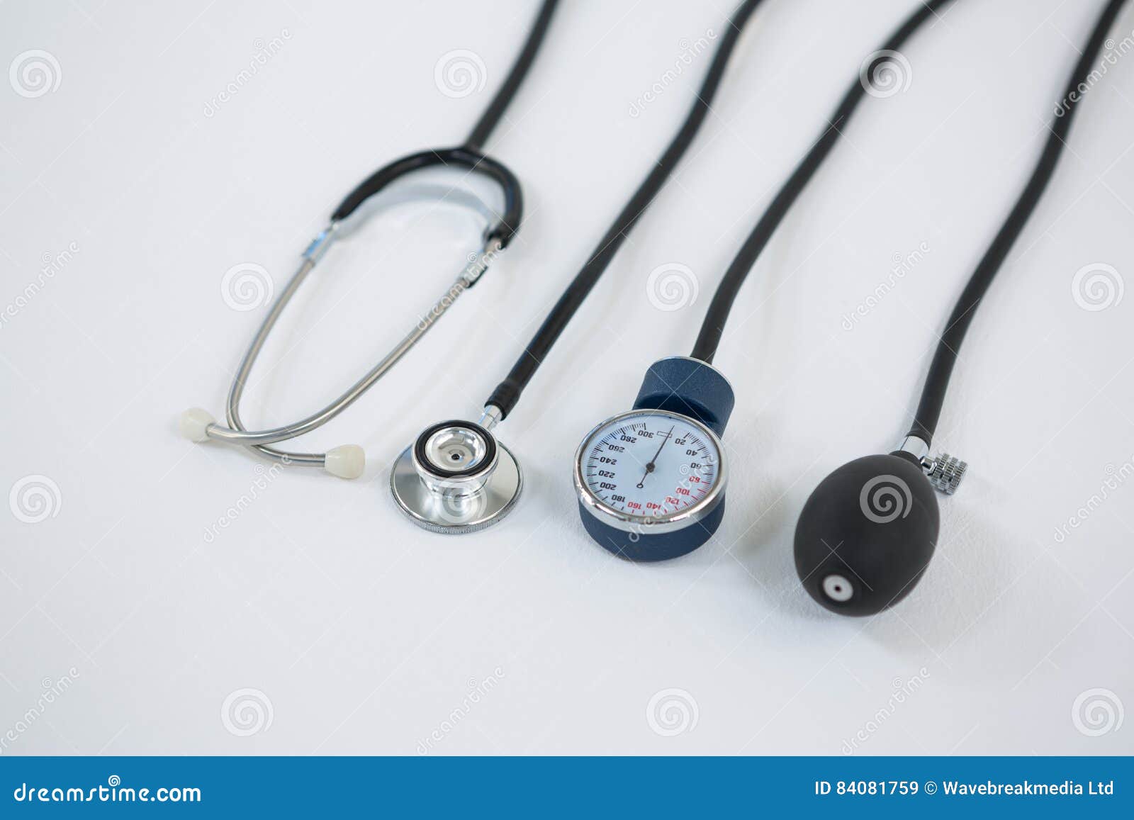 Blood Pressure Measuring Equipment and Stethoscope Stock Image - Image ...