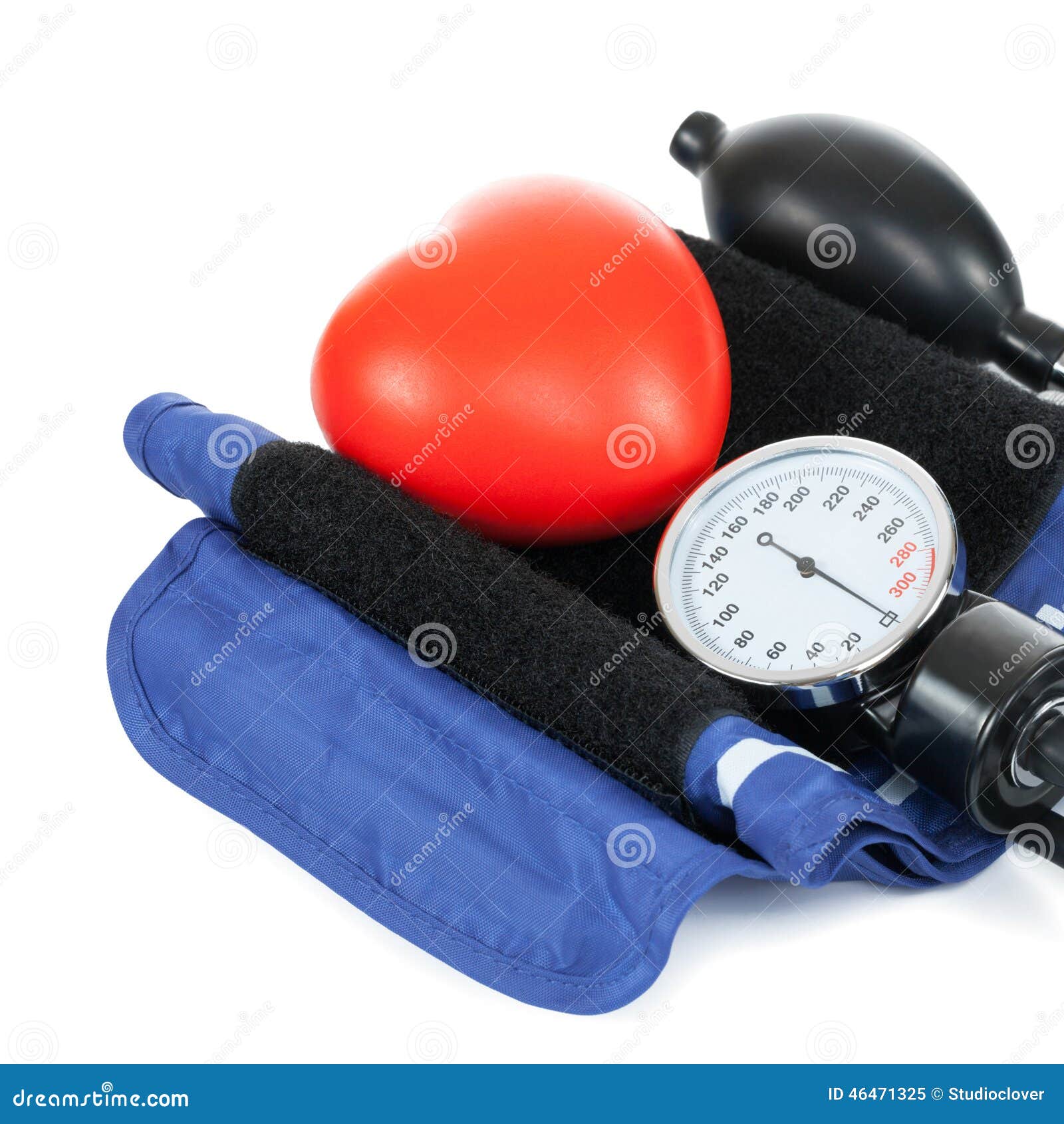 Blood Pressure Measuring Tools with Red Toy Heart Stock Image - Image ...