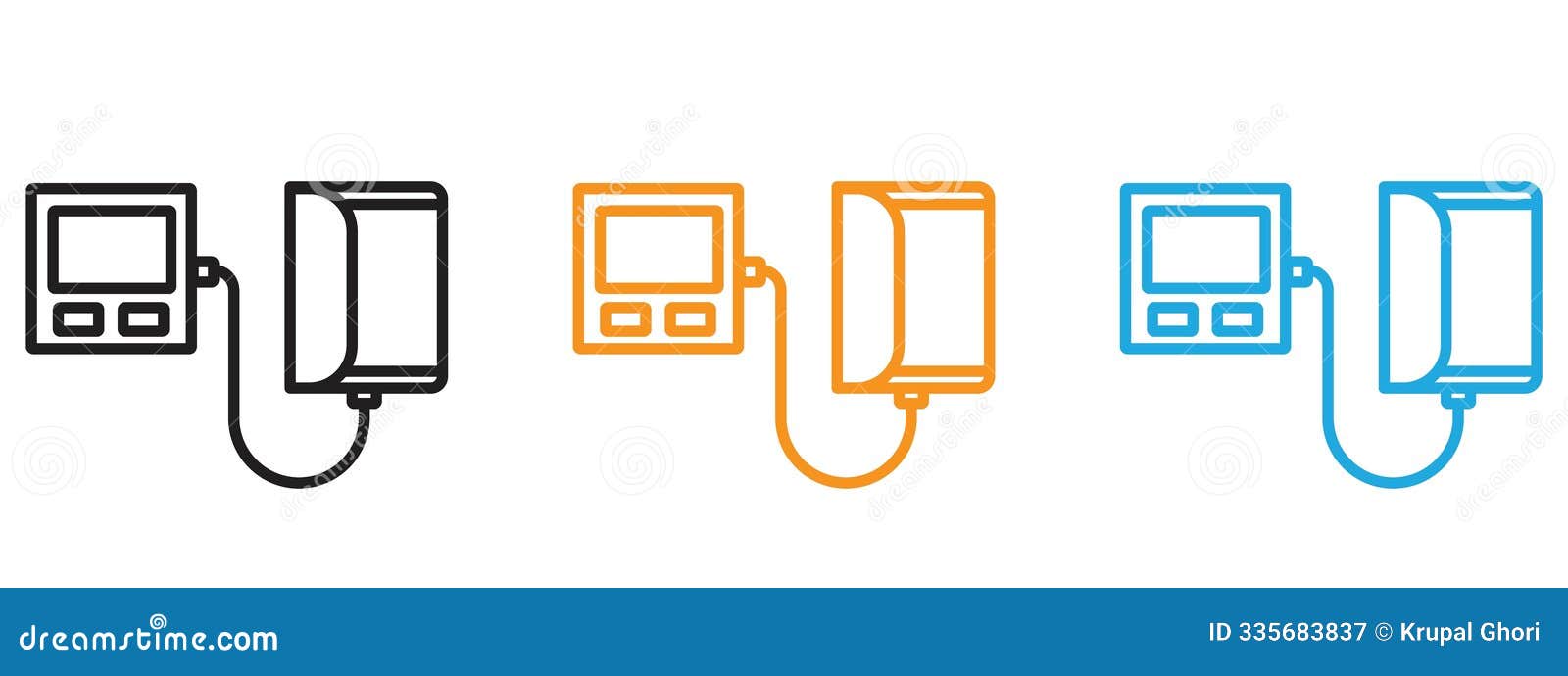 Blood Pressure Meter Icon Thin Line Illustration Set Stock Vector ...