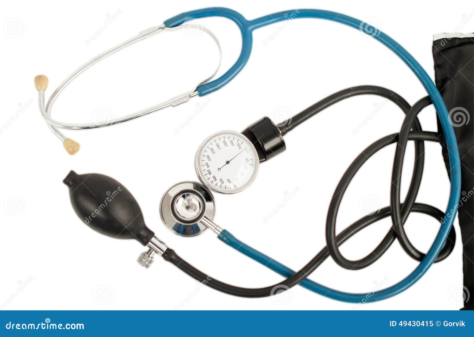 Blood Pressure Meter and Stethoscope Blue Stock Image - Image of ...