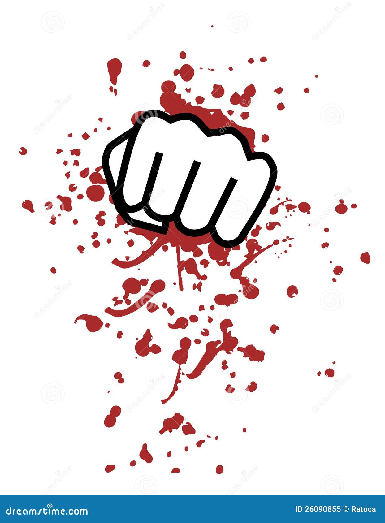 Blood punch stock vector. Illustration of fist, signal - 26090855