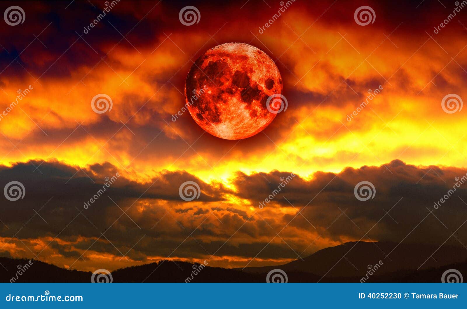 Blood red moon stock photo. Image of mystery, catastrophe - 40252230
