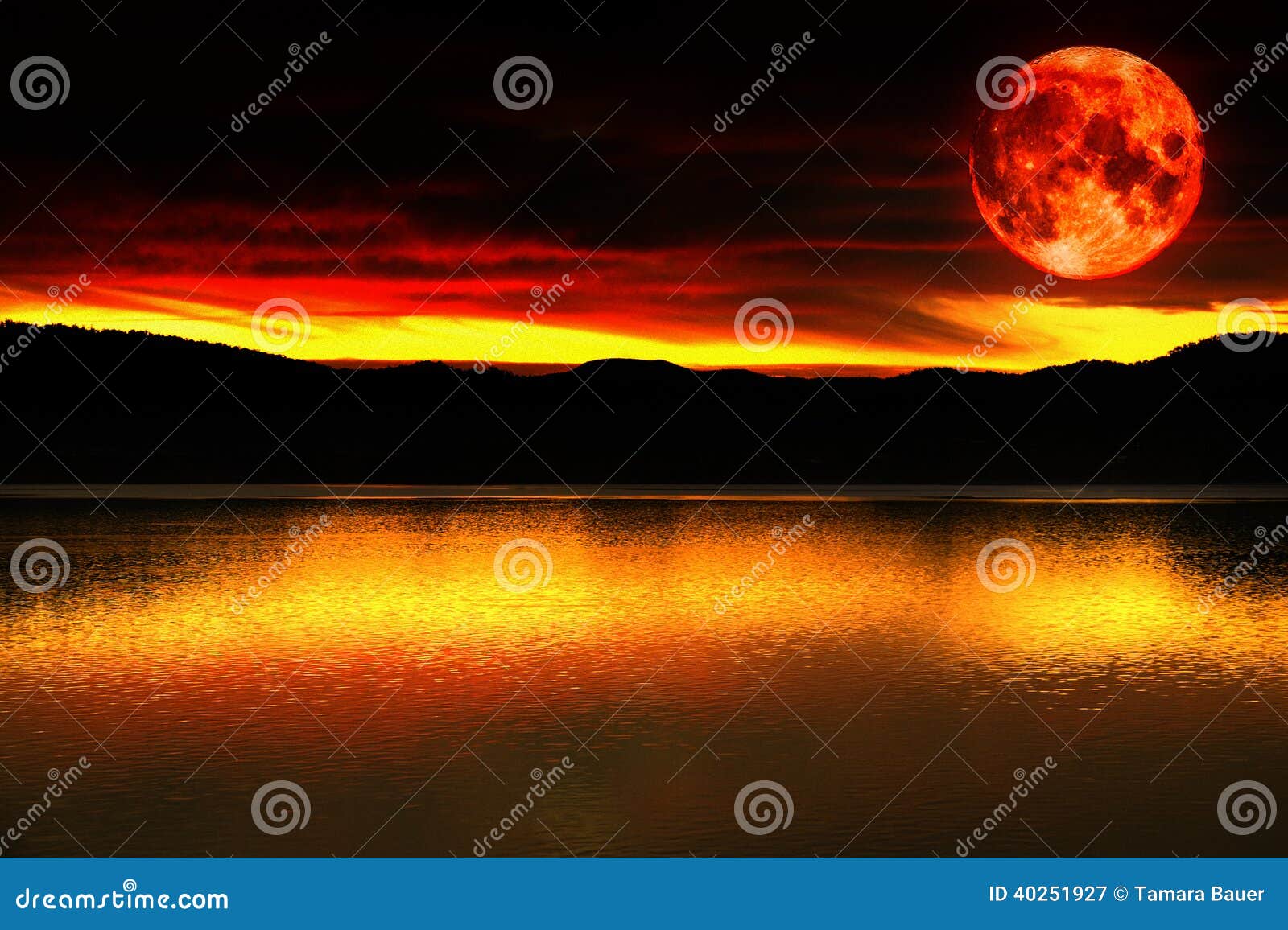 Blood red moon stock image. Image of cloud, fiction, mood - 40251927