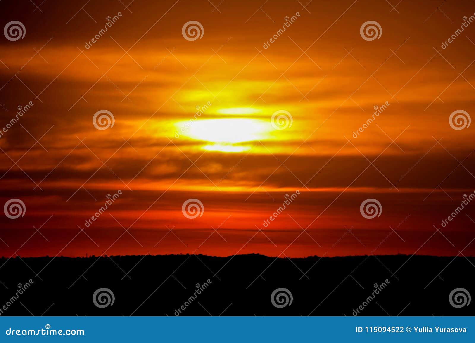 Blood Red Sunset with Clouds Stock Photo - Image of color, nature ...