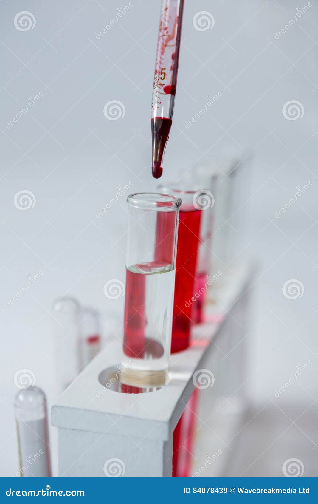 Blood Sample Being Drop into Test Tubes Stock Image - Image of ...
