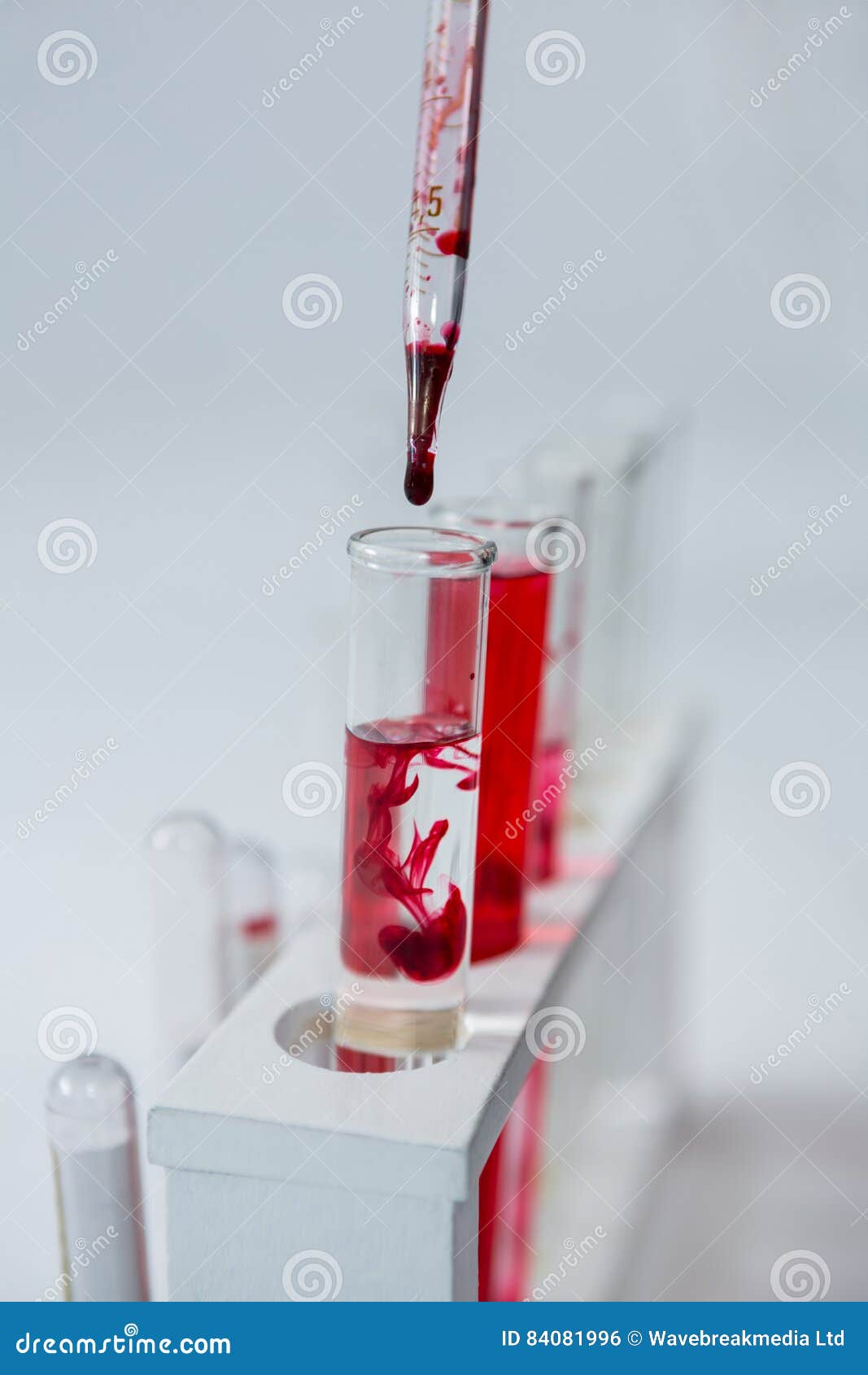 Blood Sample Being Drop into Test Tubes Stock Photo - Image of pharmacy ...