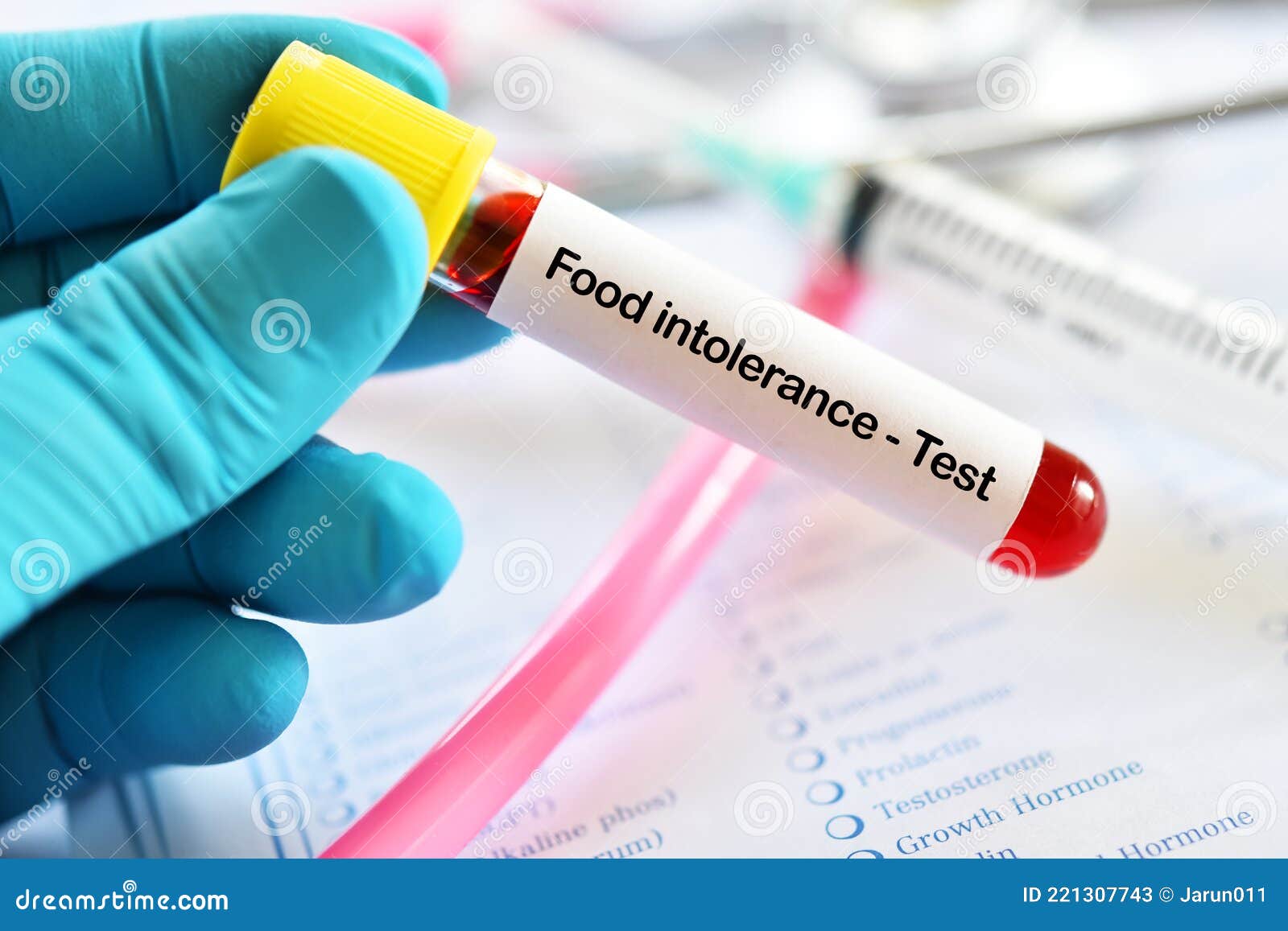 Blood Sample for Food Intolerance Test Stock Image - Image of ...