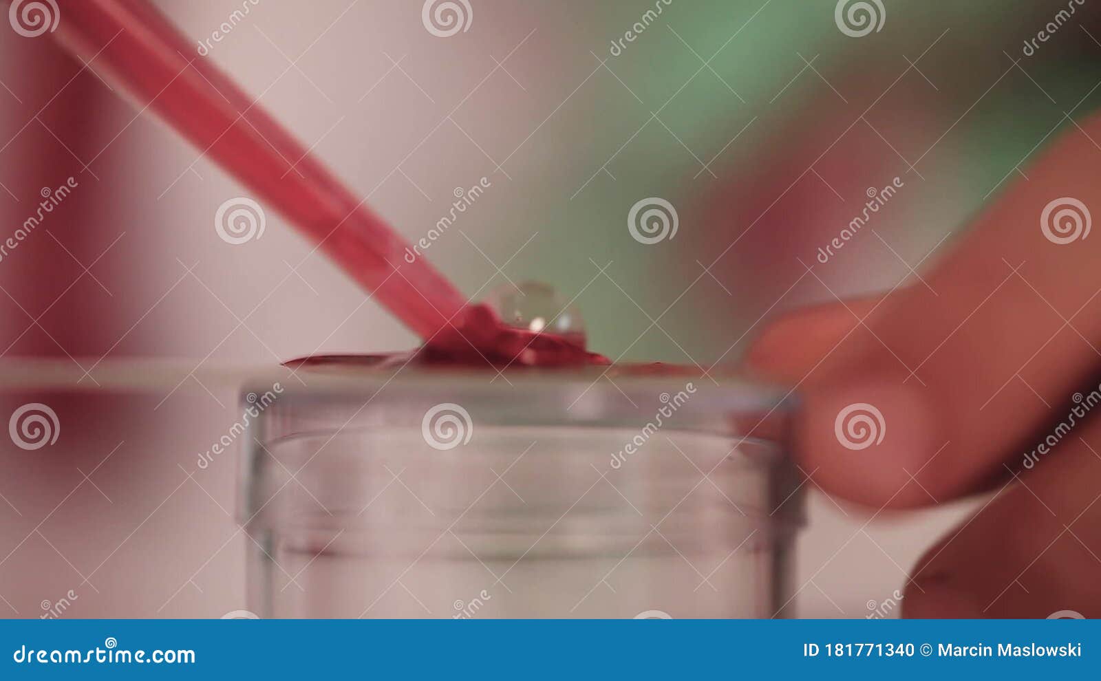 Blood Sample on a Glass Slide, Close-up of Blood Stock Footage - Video ...
