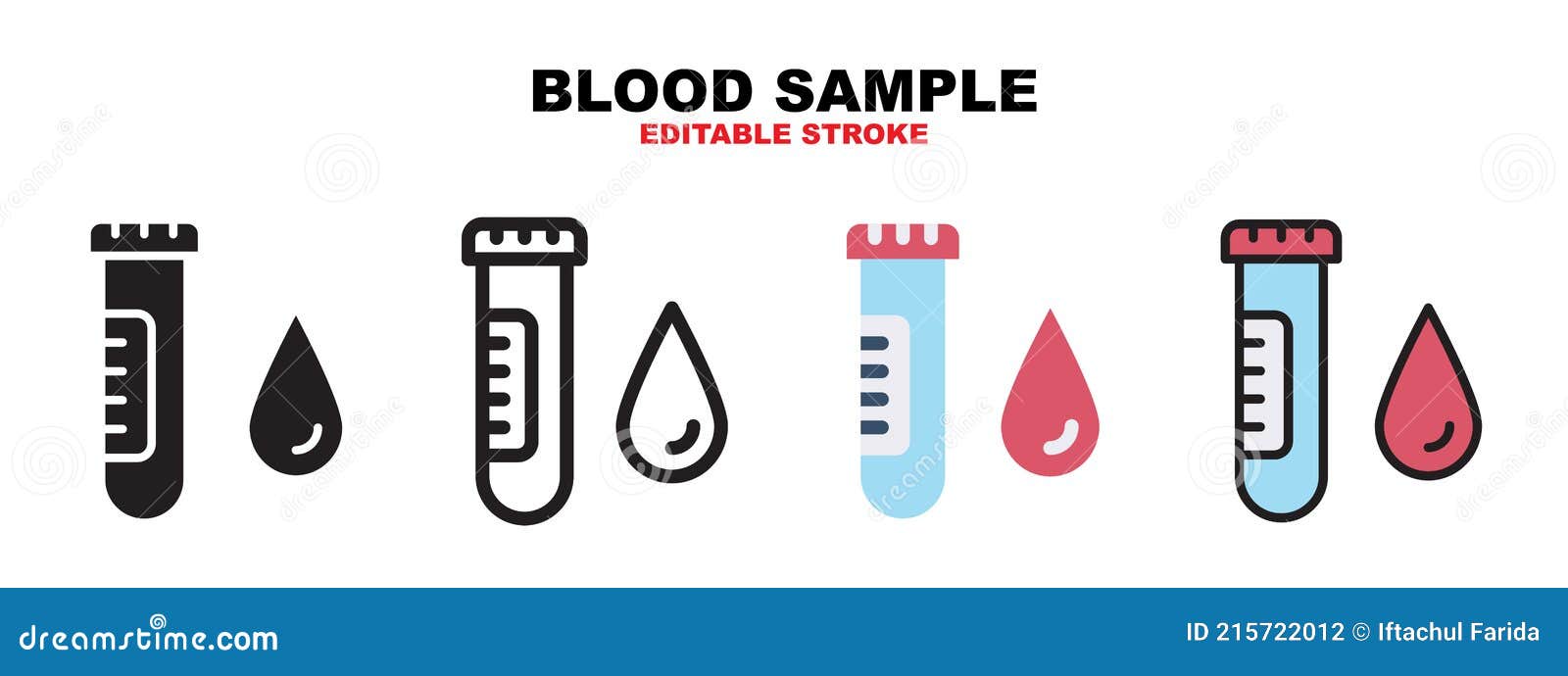 Blood Sample Icon Set with Different Styles Stock Vector - Illustration ...