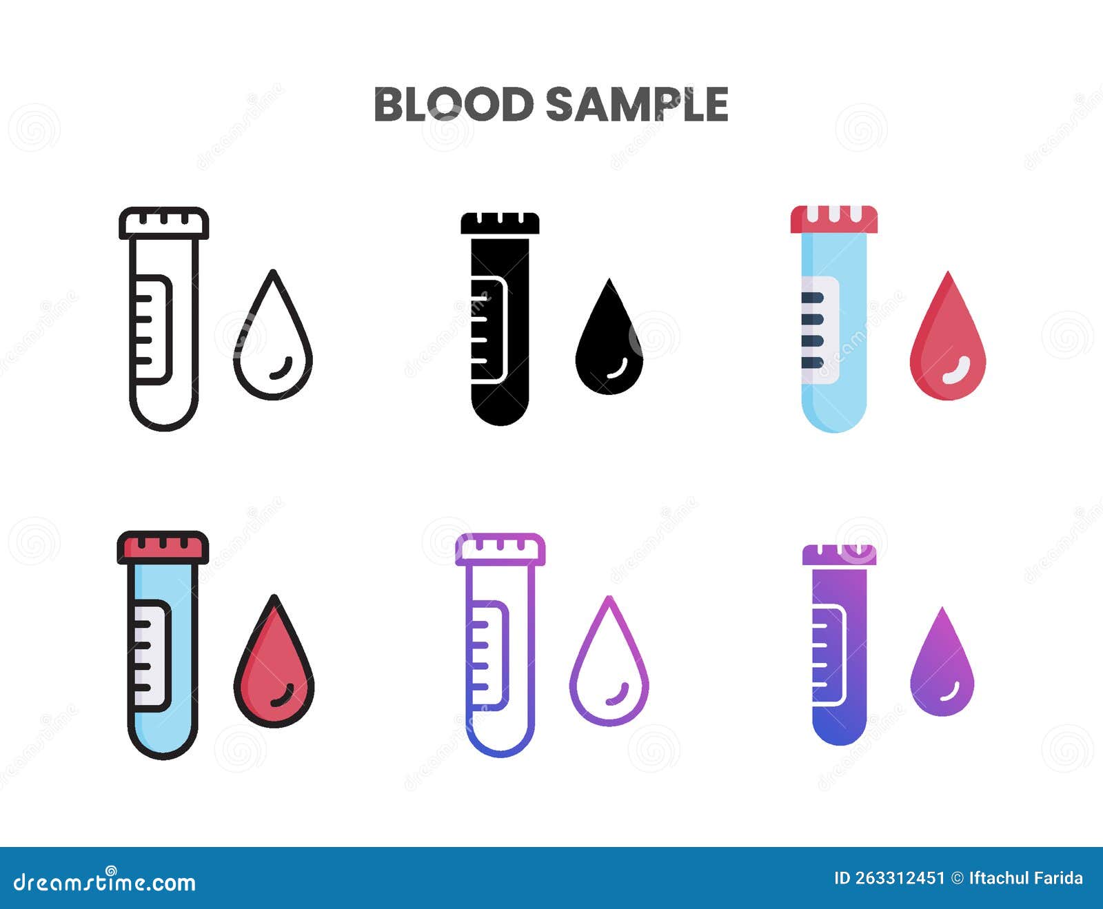 Blood Sample Icons Set with Different Styles. Stock Vector ...