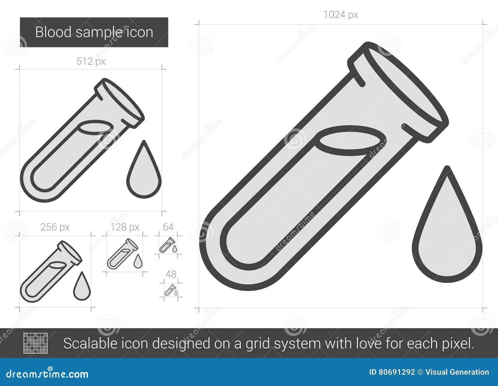 Blood sample line icon. stock vector. Illustration of examination ...