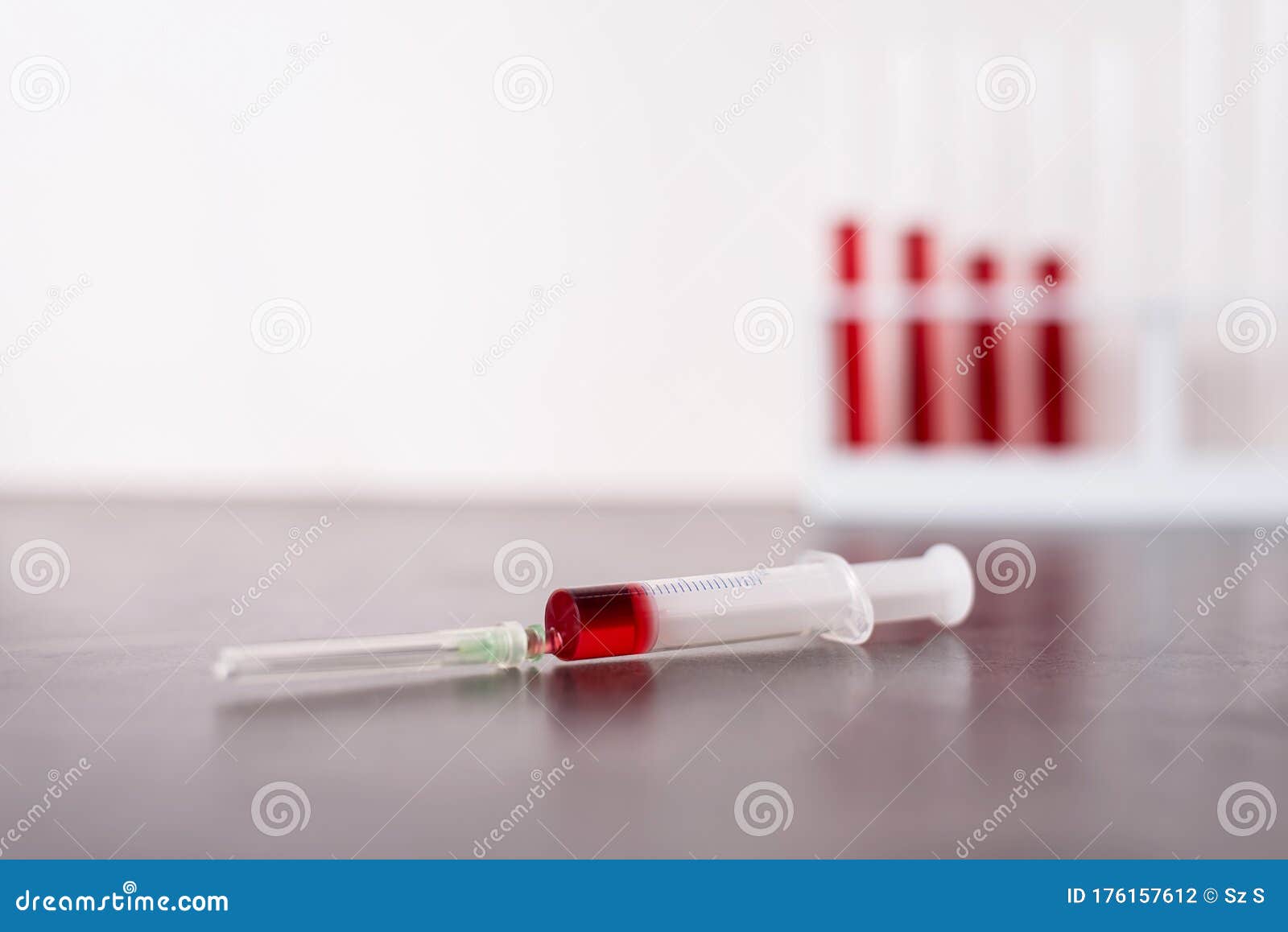 Blood Sample in a Syringe in Laboratory Stock Photo - Image of research ...