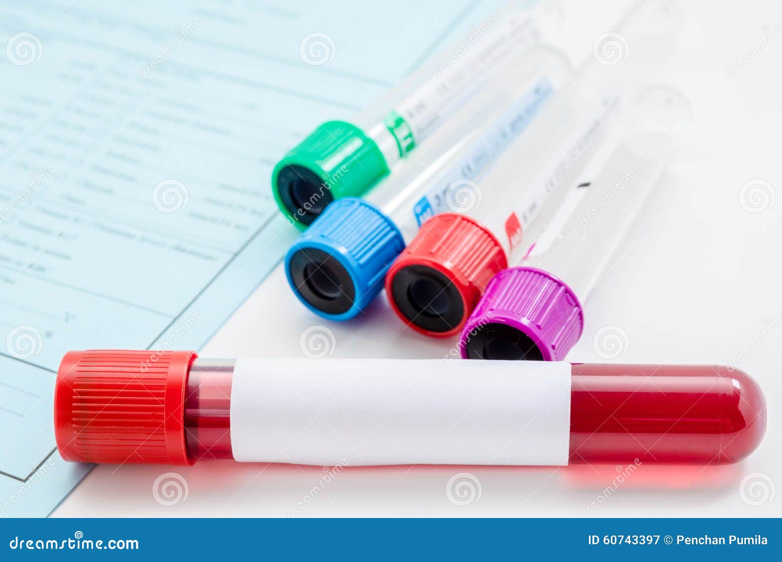 Blood Sample Test and Empty Tube Blood for Blood Test. Stock Image ...