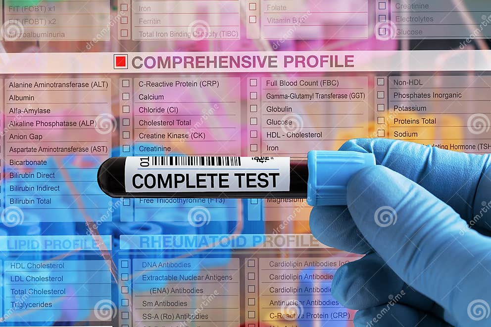 Blood Tube Test with Requisition Form for Complete Blood Test Stock ...