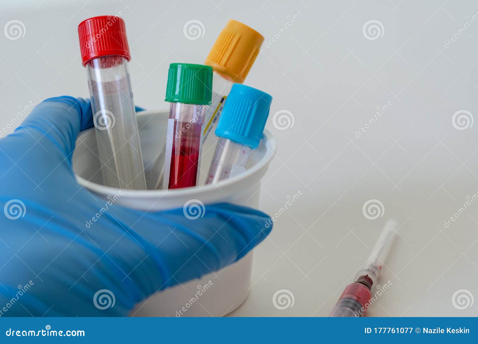 Blood Sample Tubes on the White Background Stock Image - Image of ...