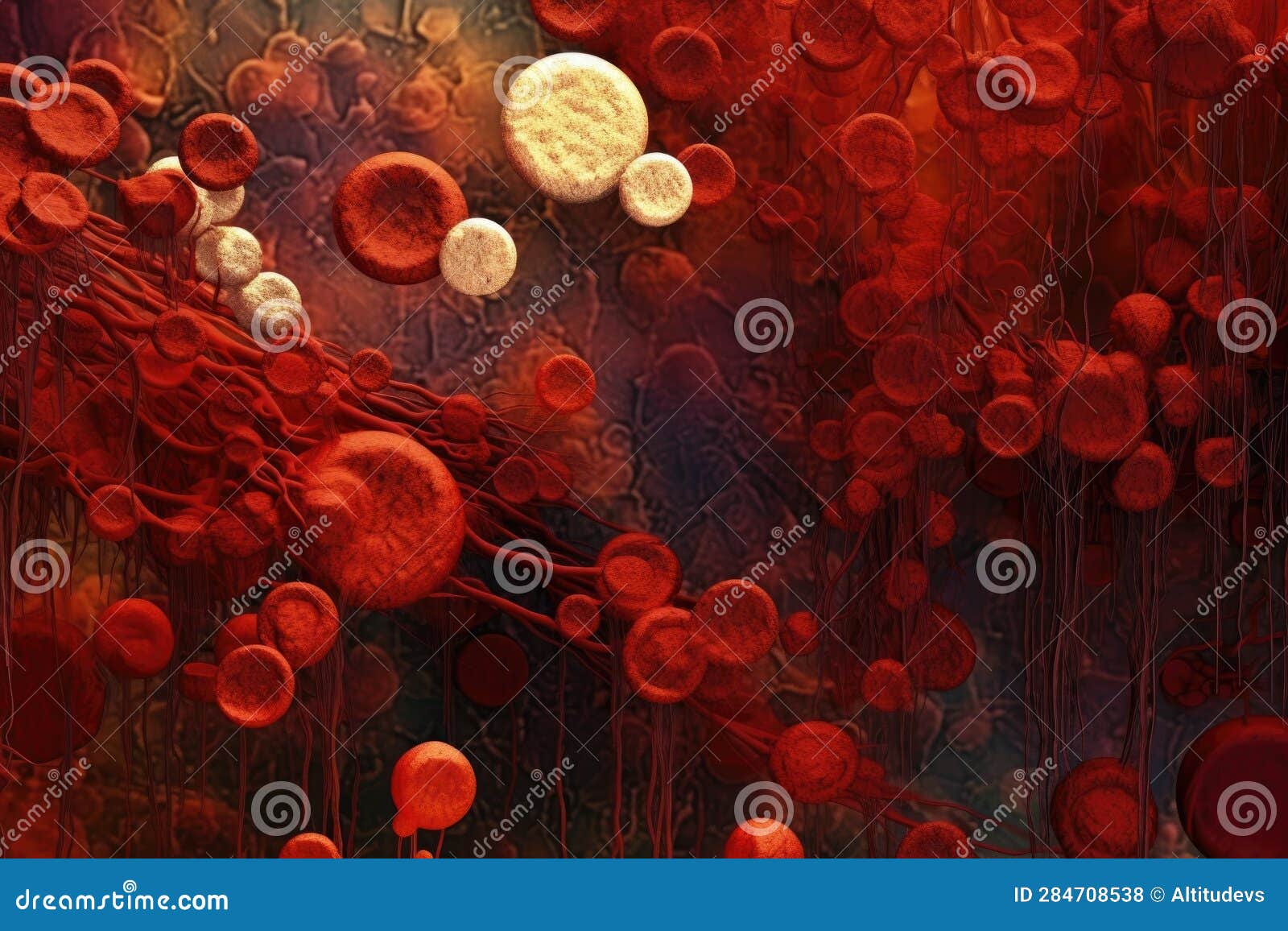 Blood Sample With Various Cell Types Under Microscope Stock Photo ...