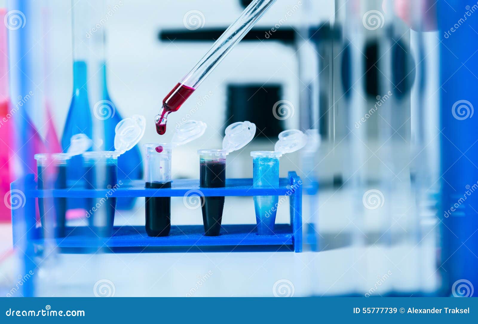 Blood Samples for Research in Microtubes. Stock Image - Image of ...