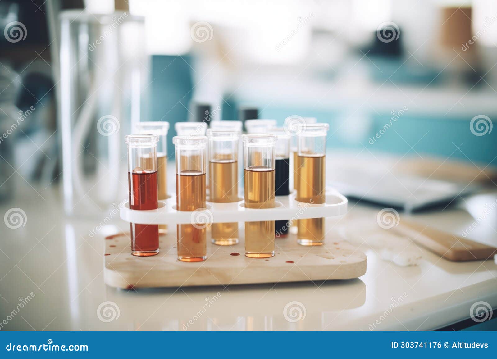 Blood Samples in Vials Ready for Testing Stock Photo - Image of samples ...