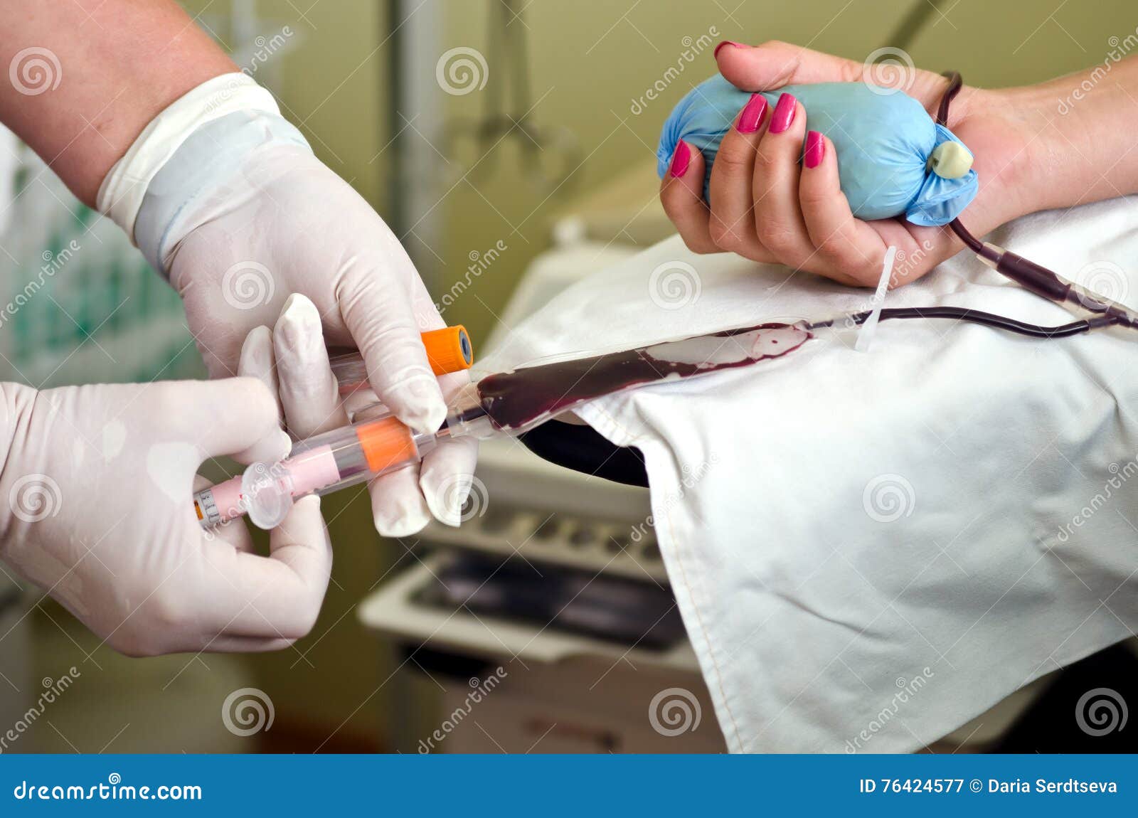 Blood Sampling for Analysis of the Donor Stock Image - Image of tube ...