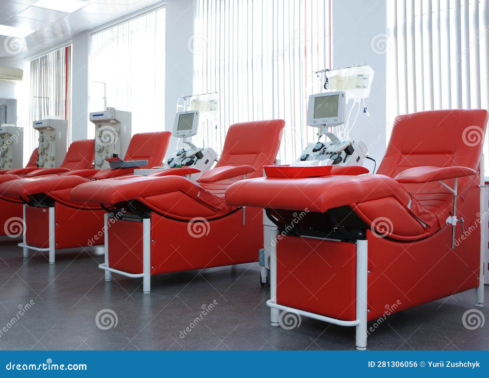 Blood Sampling Machine and Donor Beds Set for Work, City Blood ...