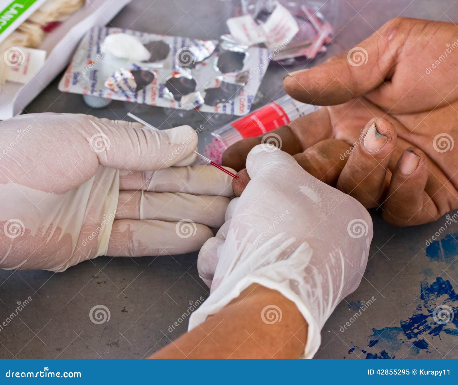 Blood sampling with needle stock image. Image of laboratory - 42855295