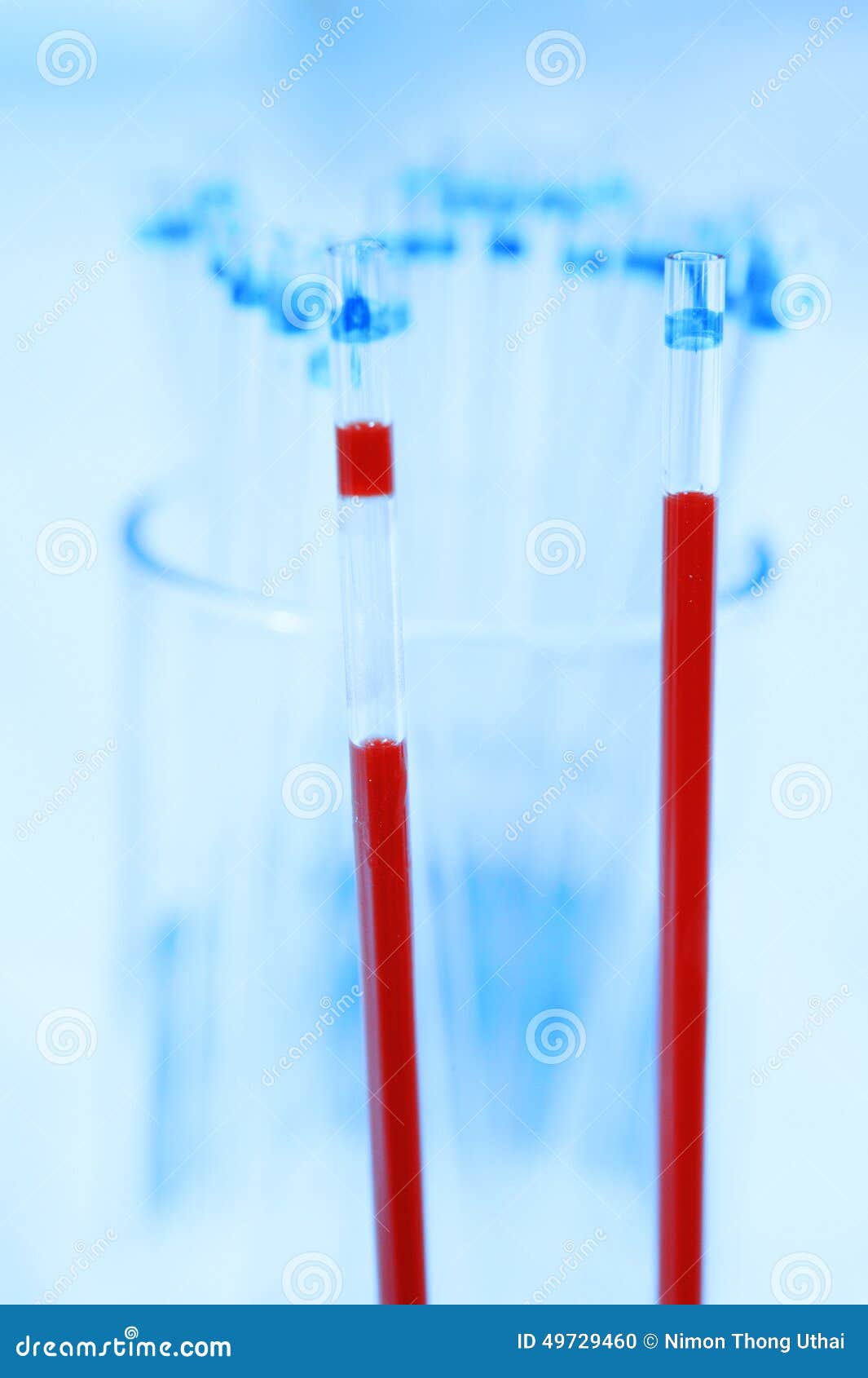 Blood Sampling with Needle for Analysis Take with Blue Filter Stock ...