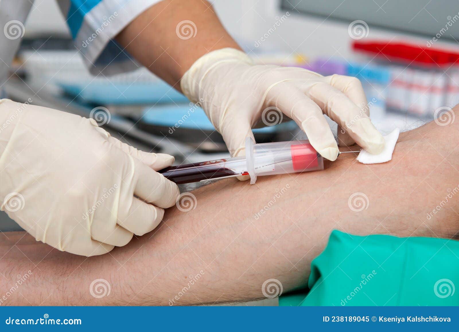 Blood Sampling Procedure for Analysis Stock Image - Image of needle ...