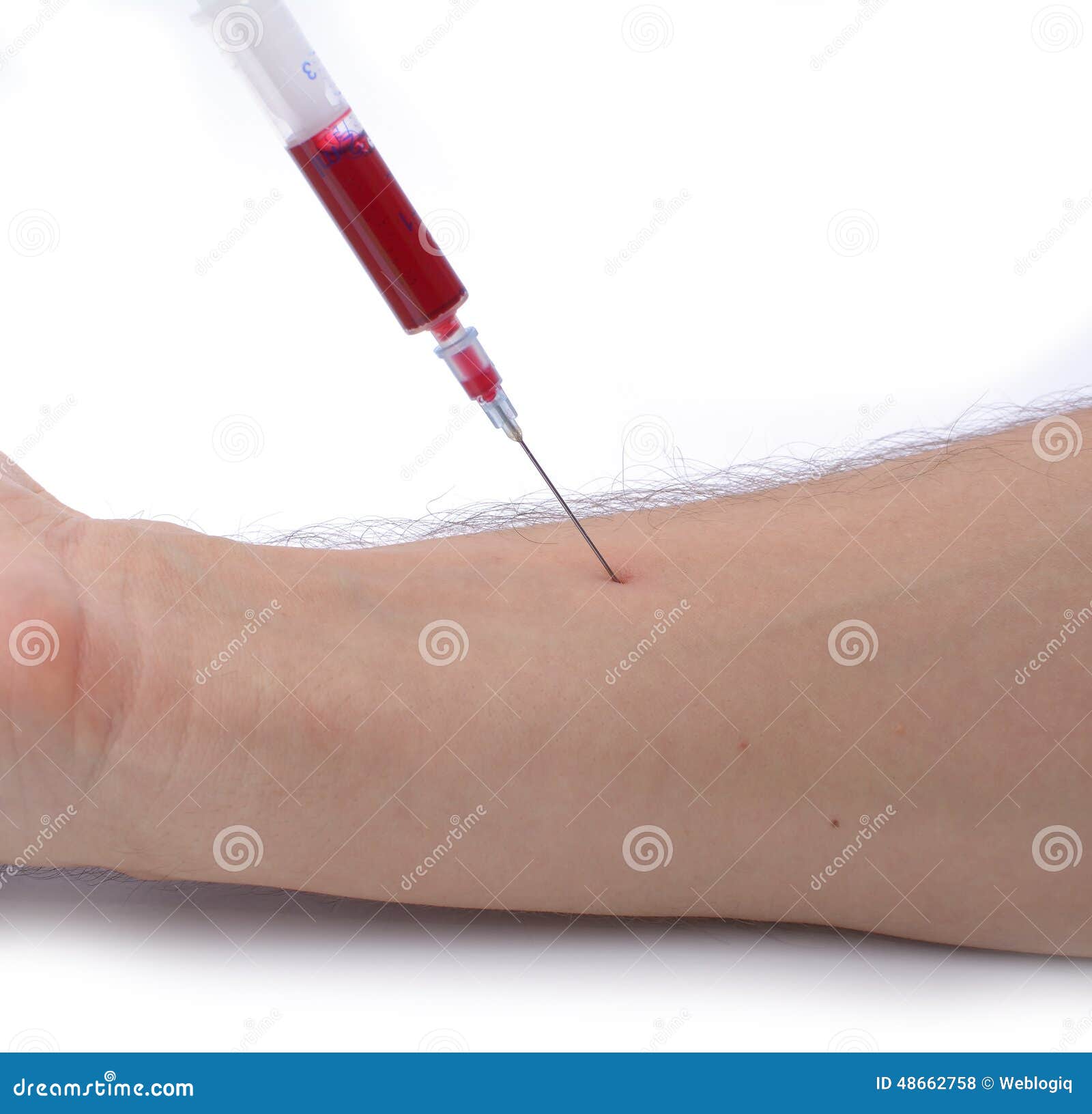 Blood Sampling with Syringe Stock Photo - Image of protection ...