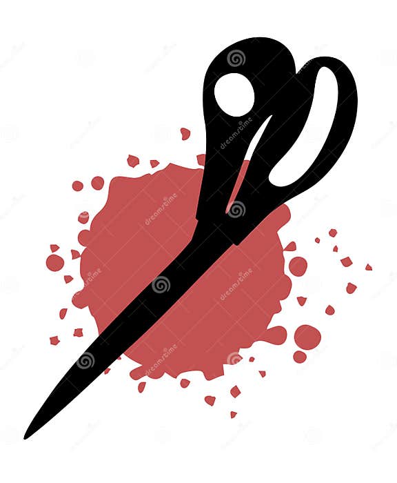 Blood scissors stock vector. Illustration of stained - 24127526