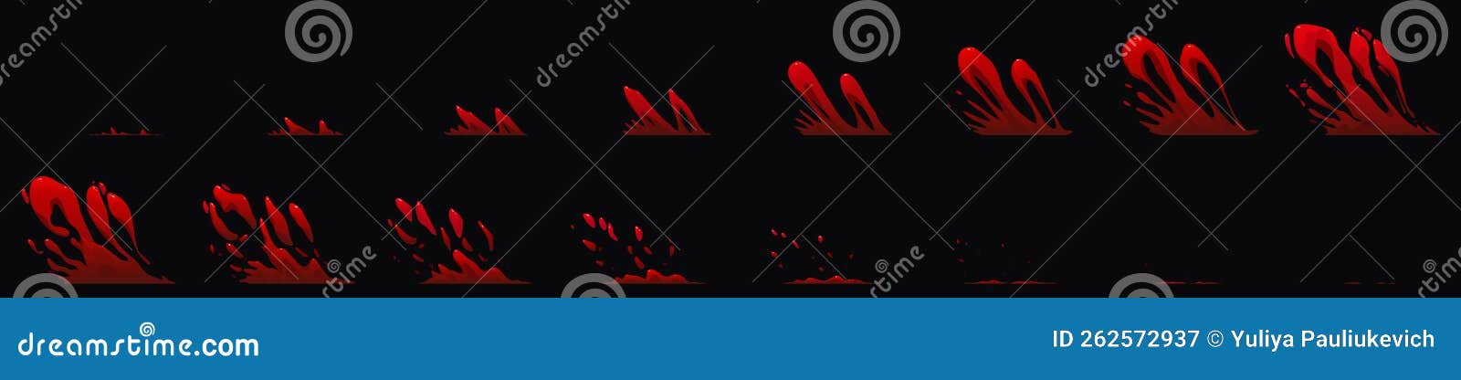 Blood Splash Sprite Sheet for Game or Animation Stock Vector ...