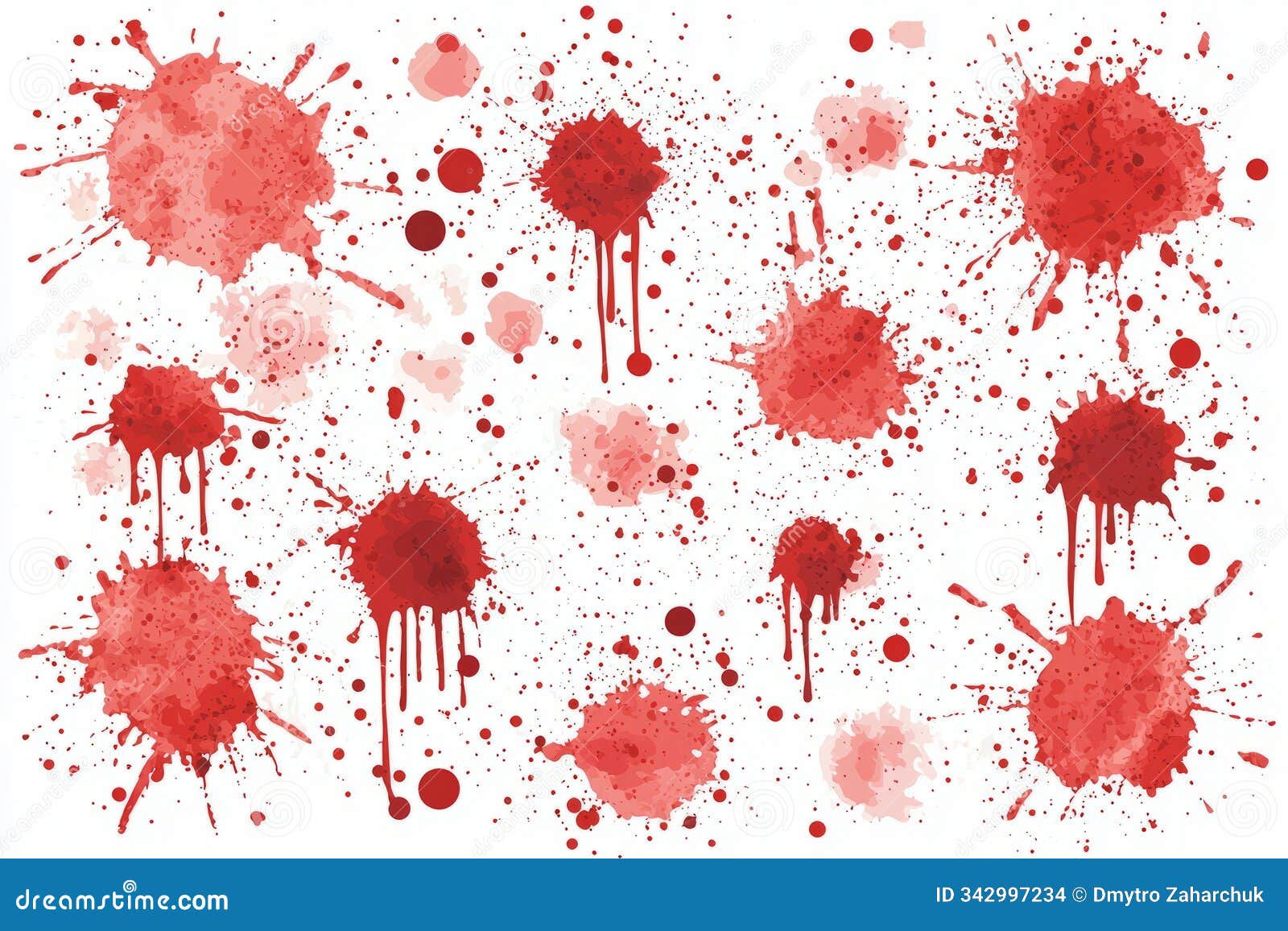 Blood Splatter Pattern with Scattered Drops, Spreading Outward ...