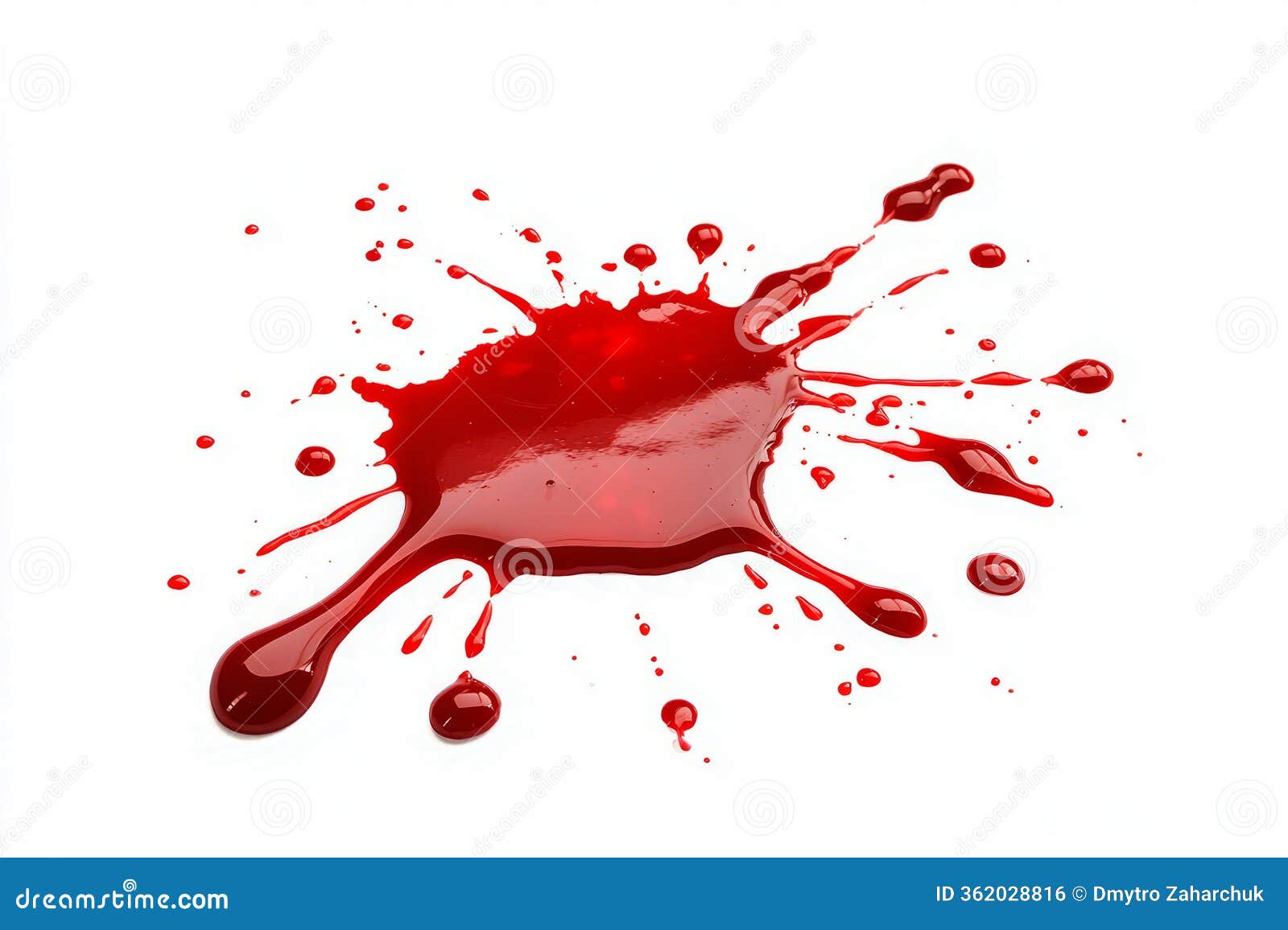 Blood Splatter Pattern with Scattered Drops, Spreading Outward ...