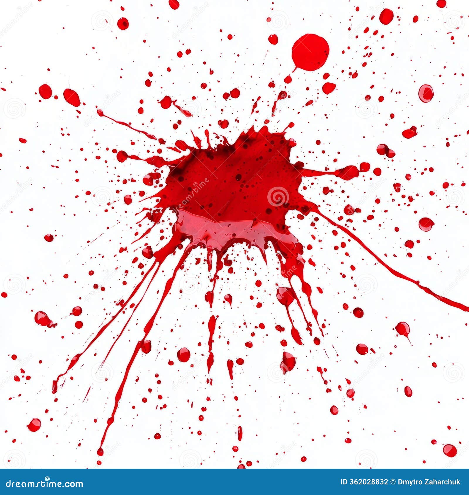 Blood Splatter Pattern with Scattered Drops, Spreading Outward ...