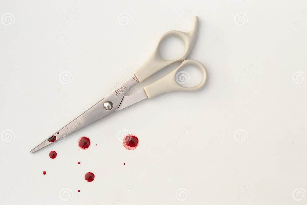 Blood Splatter and Scissors Stock Photo - Image of splatter, hair: 46217126