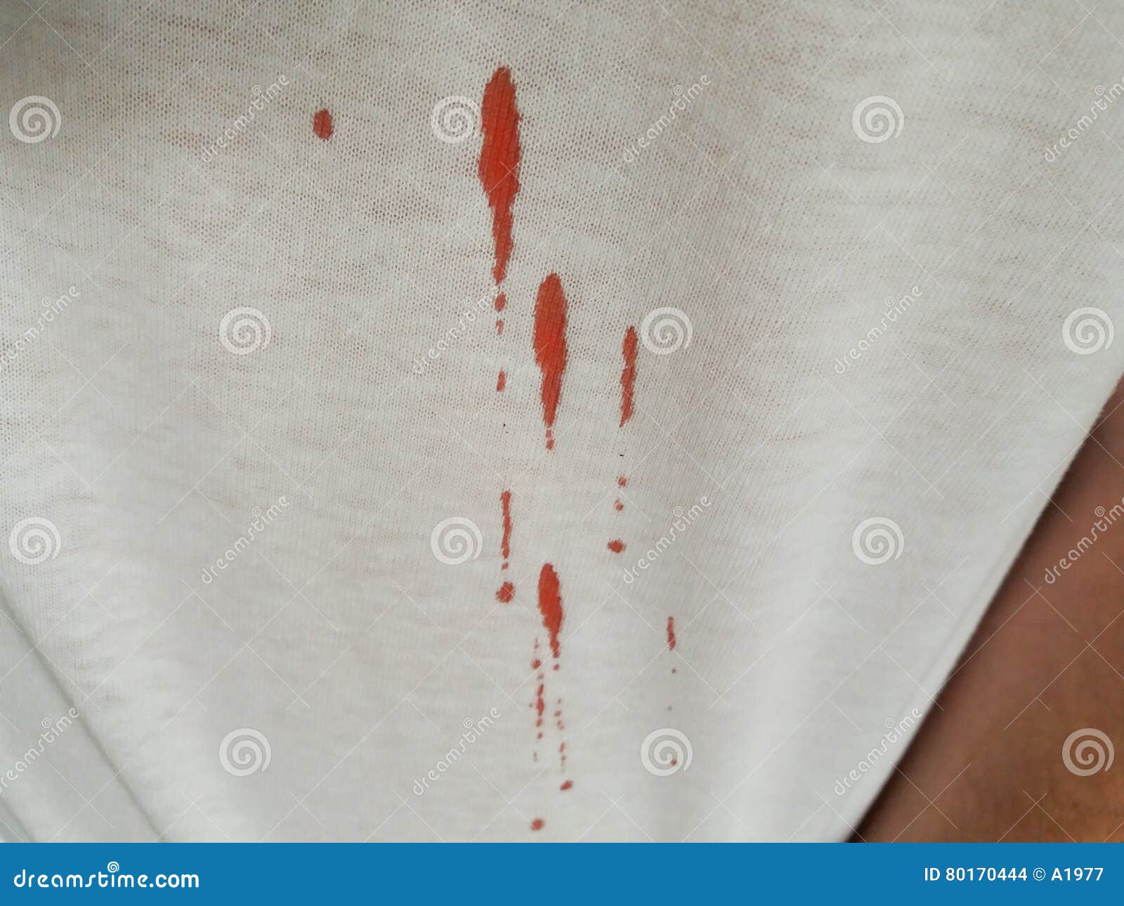 Blood stain on fabric stock photo. Image of nosebleed - 80170444