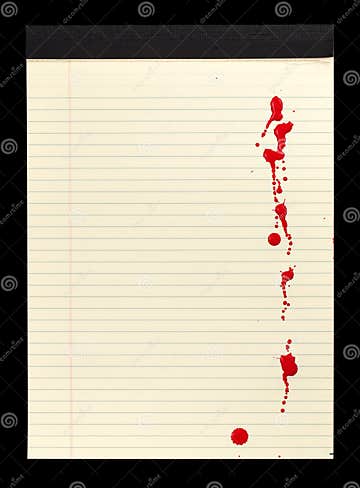 Blood Stained Notepad I stock image. Image of splatter - 23687357