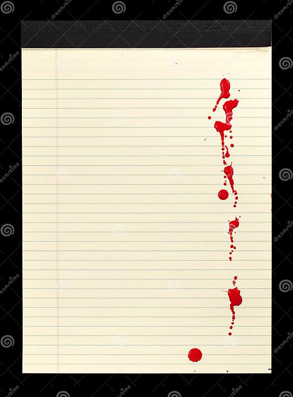 Blood Stained Notepad I stock image. Image of splatter - 23687357