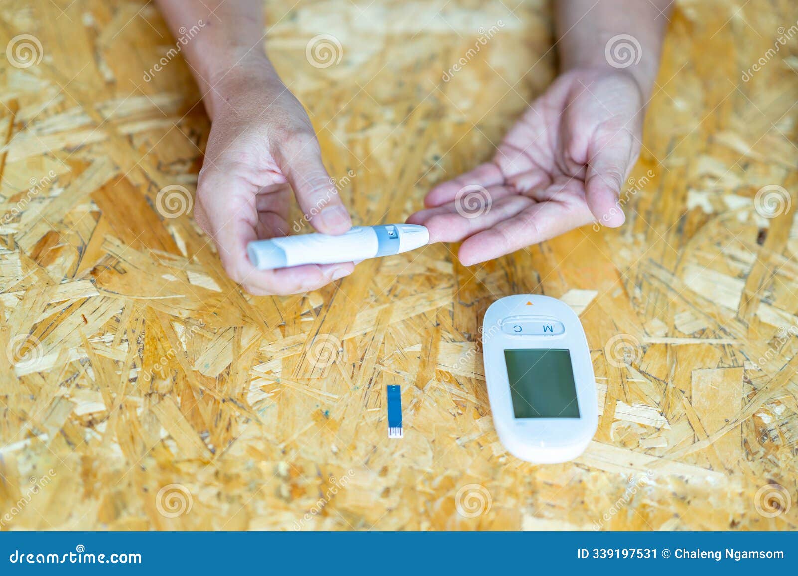 Blood Sugar Finger Testing with Portable Glucometer Stock Image - Image ...