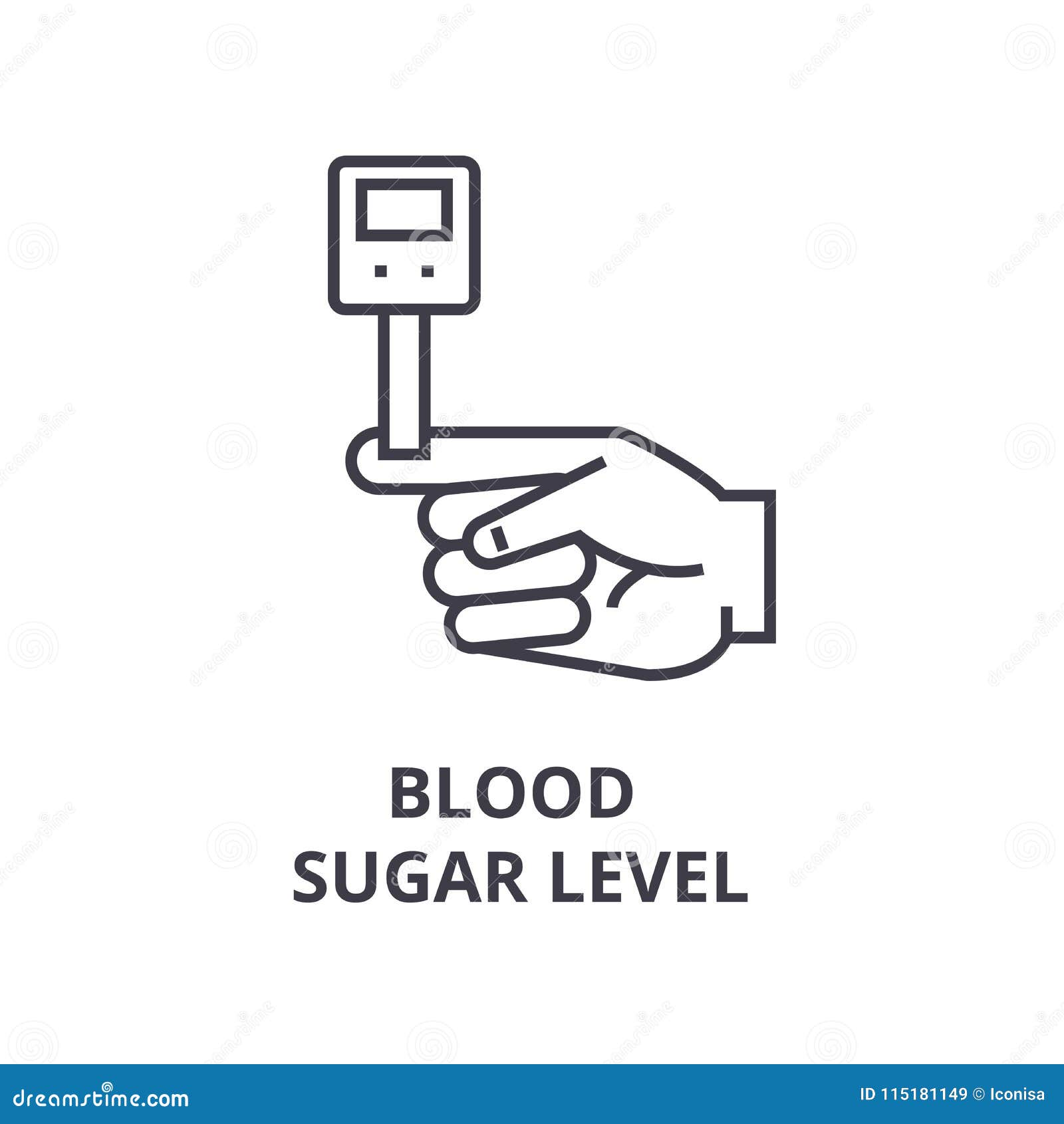 Blood Sugar Level Thin Line Icon, Sign, Symbol, Illustation, Linear ...