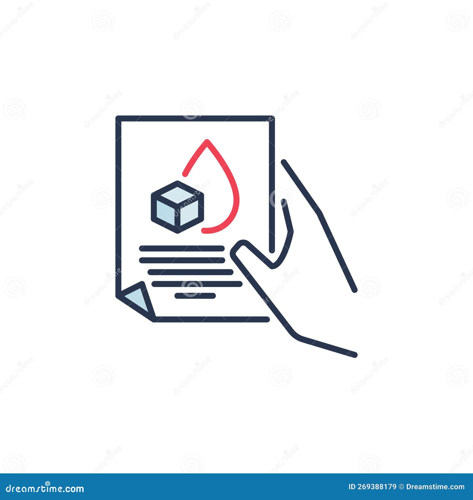 Blood Sugar Report or Test in Hand Vector Concept Colored Icon Stock ...