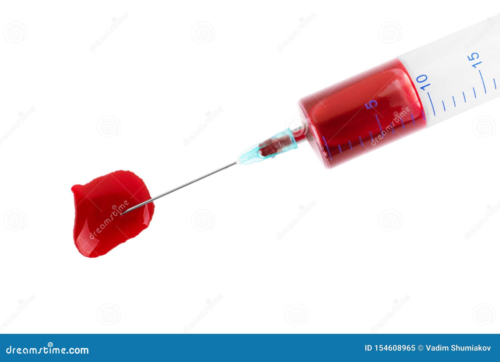 Blood Syringe for Injection Isolated on White Background Stock Image ...