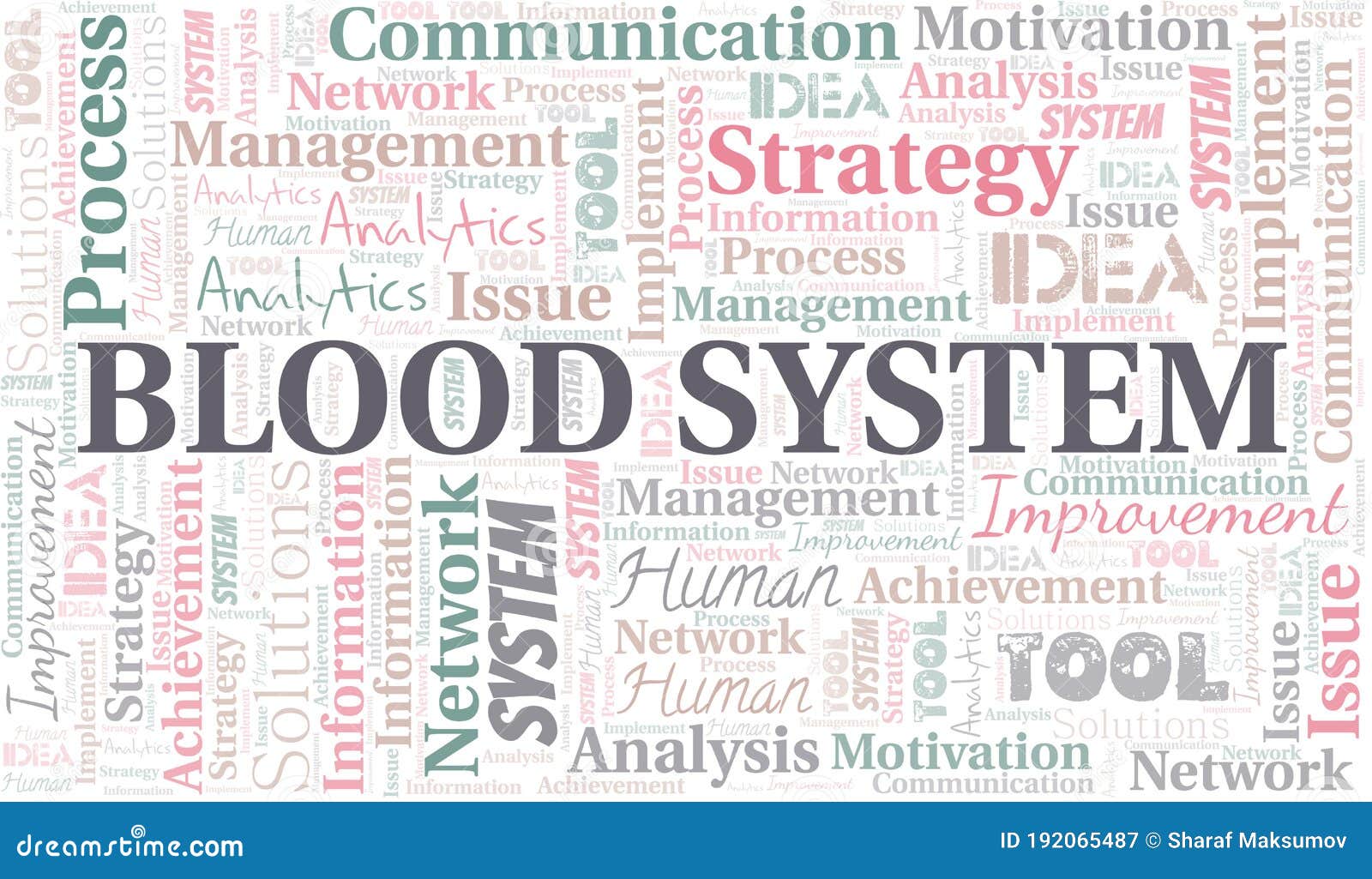 Blood System Typography Vector Word Cloud. Stock Vector - Illustration ...