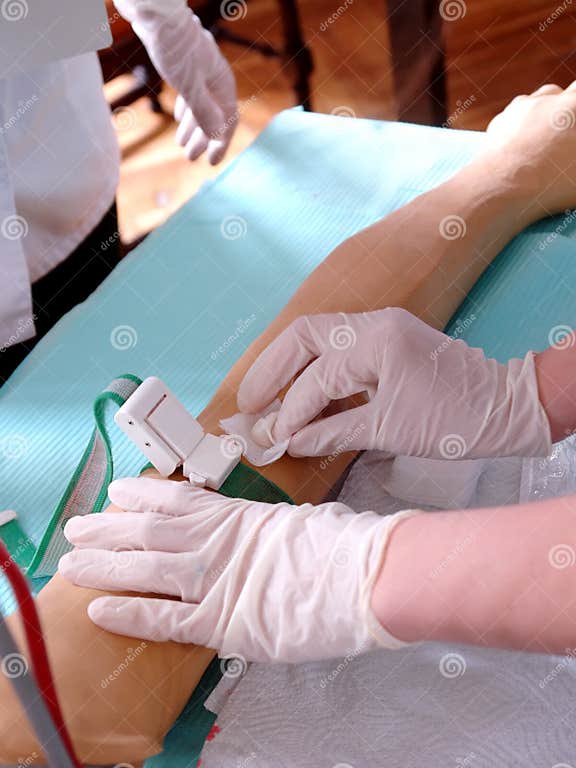 Blood taking lesson stock image. Image of blood, injection - 5204039