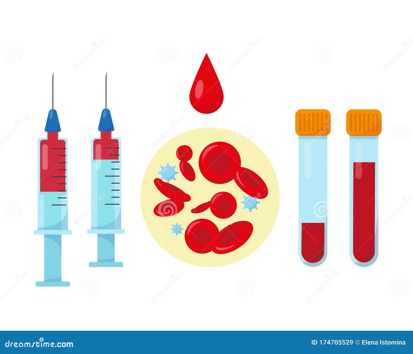 Blood Test or Analysis Elements. Stock Vector - Illustration of ...