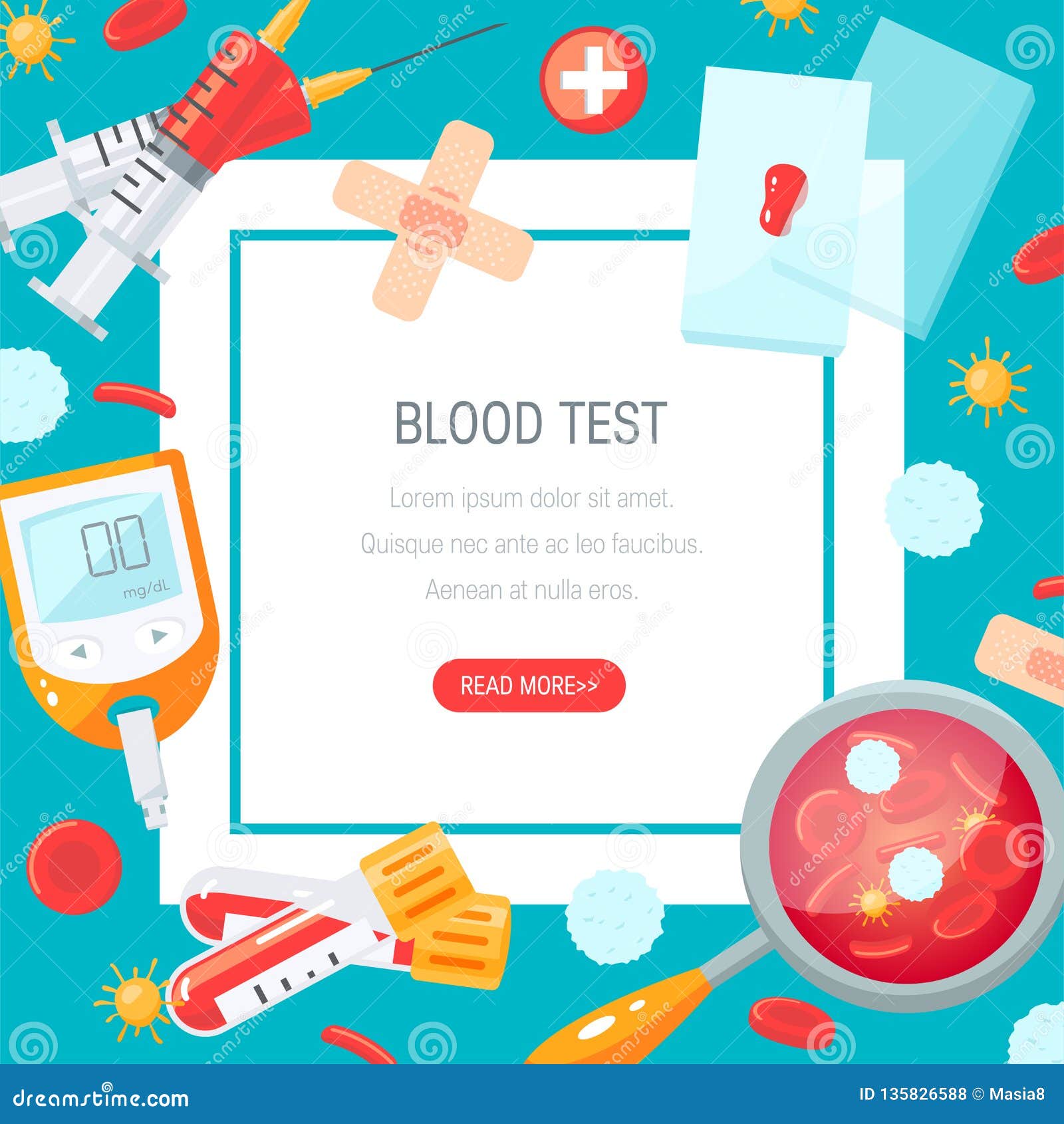 Blood Test Concept, Vector Design in Flat Style Stock Vector ...