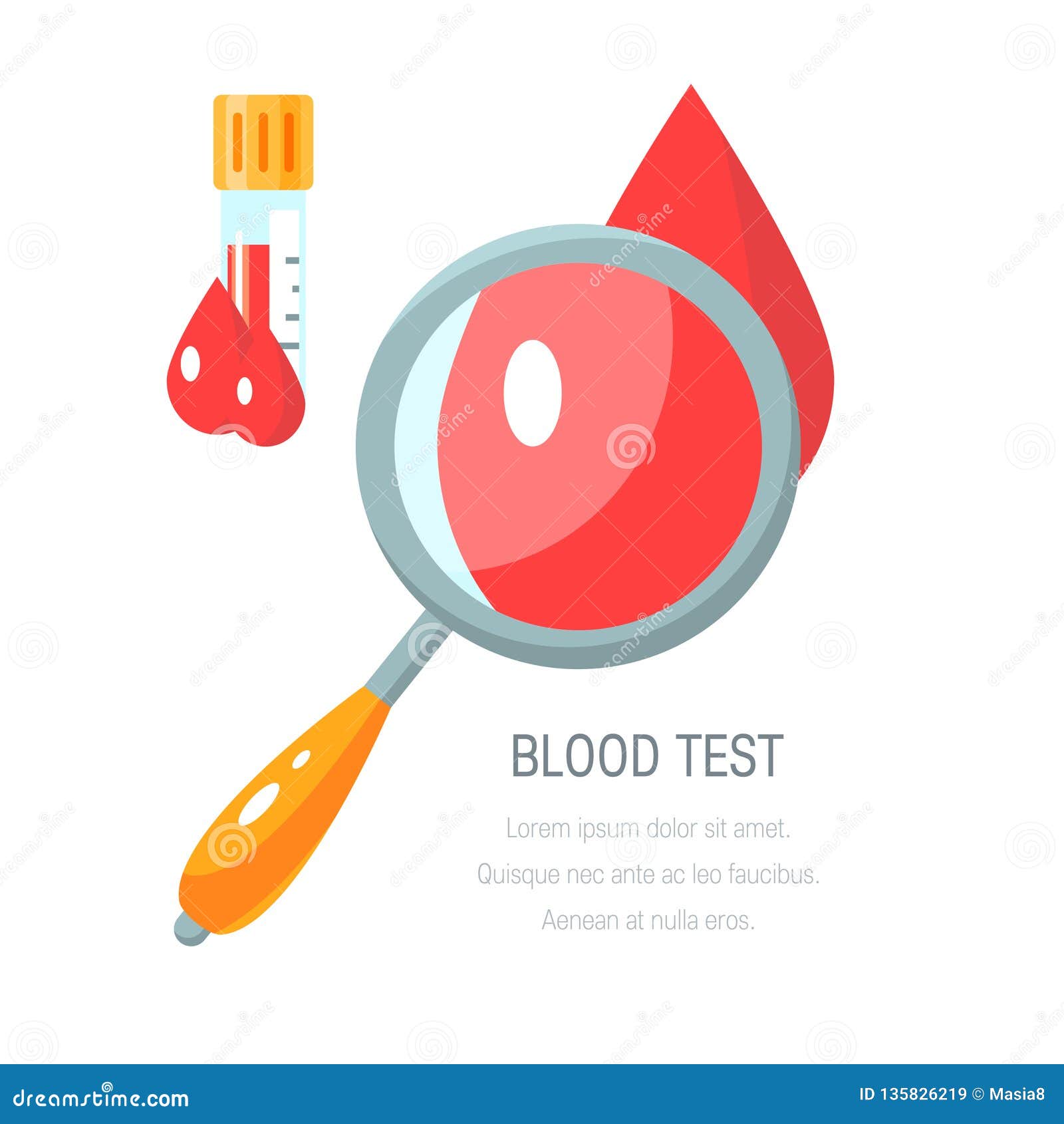 Blood Test Concept, Vector Design in Flat Style Stock Vector ...