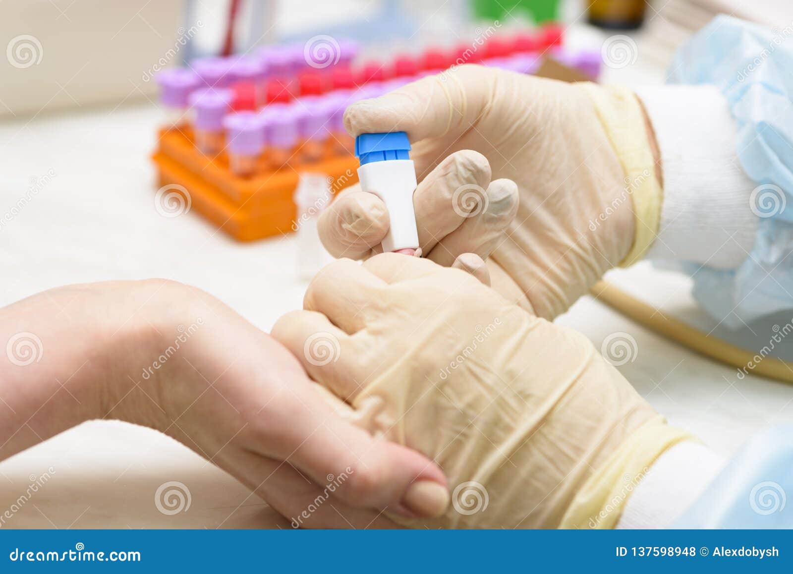 Blood Test from Finger stock photo. Image of exam, illness - 137598948