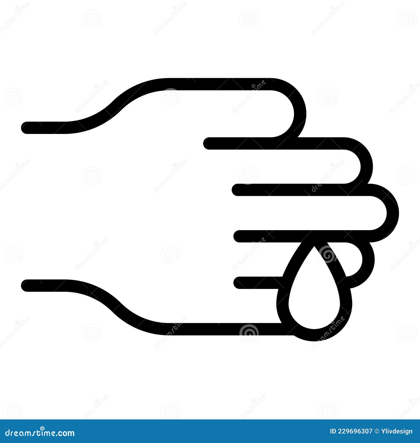 Blood Test Hand Icon Outline Vector. Finger Drop Stock Vector ...