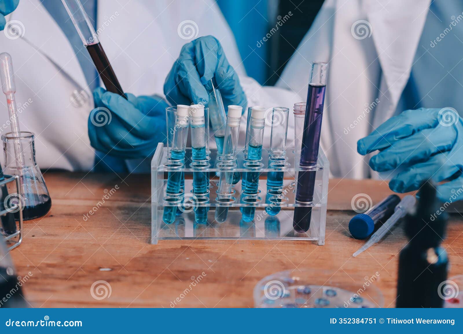 Blood Test in the Laboratory. Laboratory Assistant Working with the ...
