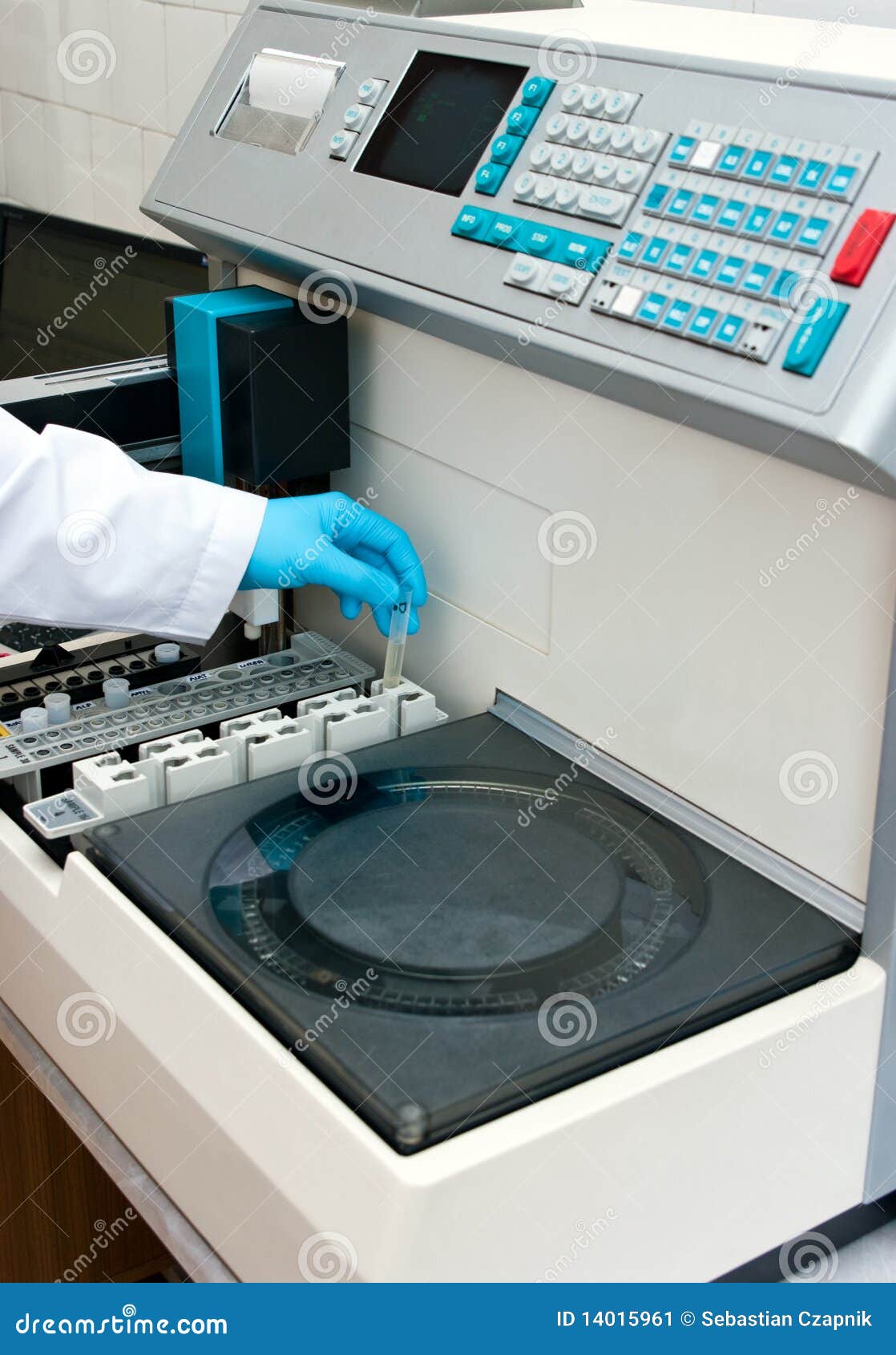 Blood test machine stock image. Image of revolve, rotate - 14015961